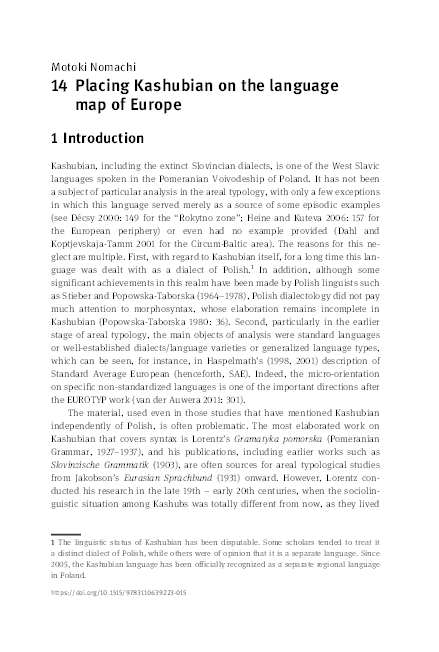 (PDF) Placing Kashubian on the language map of Europe