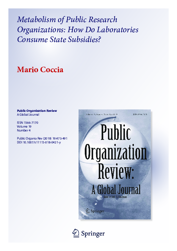 (PDF) Public Organization Review A Global Journal Metabolism of Public ...