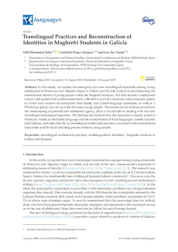 (PDF) Translingual Practices and Reconstruction of Identities in ...