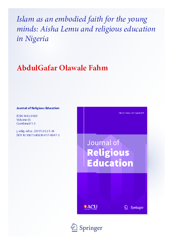 (PDF) Islam as an embodied faith for young minds