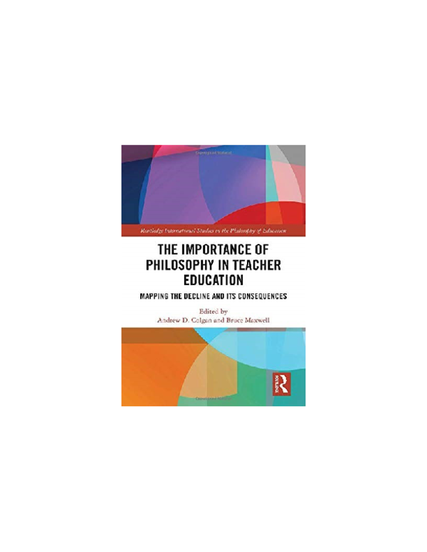 (PDF) The Importance of Philosophy in Teacher Education: Mapping the ...