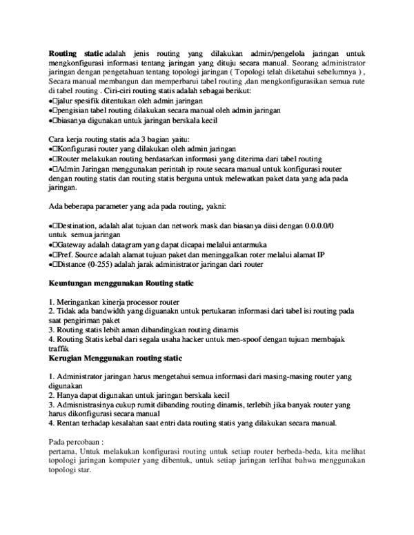 (DOC) Referensi tugas Routing static