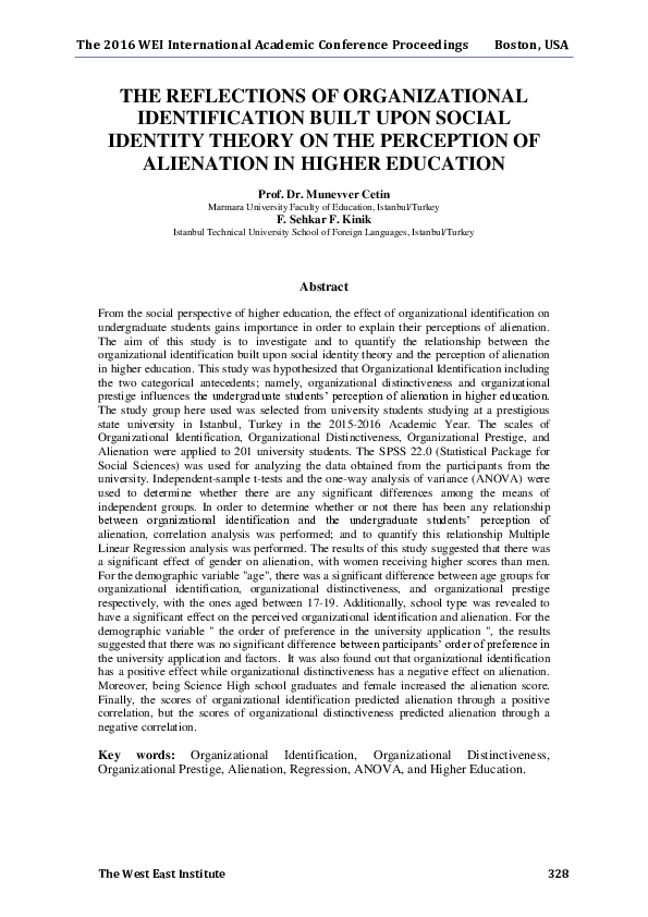 (PDF) The Reflections of Organizational Identification Built upon ...