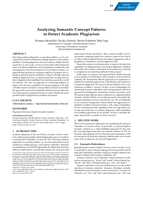 (PDF) Analyzing Semantic Concept Patterns to Detect Academic Plagiarism