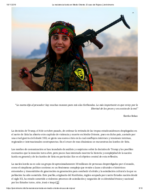 (PDF) La resistencia kurda en Medio Oriente. El caso de Rojava PDF