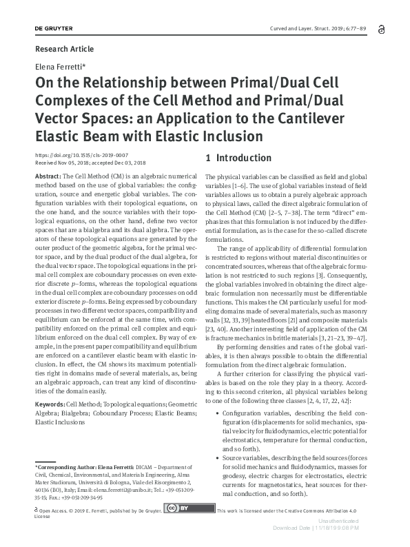 (PDF) On the Relationship between Primal/Dual Cell Complexes of the ...