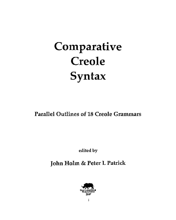 (PDF) Krio (Creole English) or Sierra Leonean