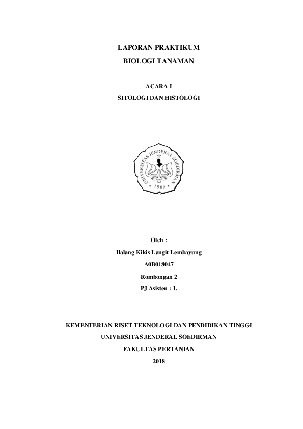 (DOC) Laporan Praktikum Biologi Tanaman Acara 1
