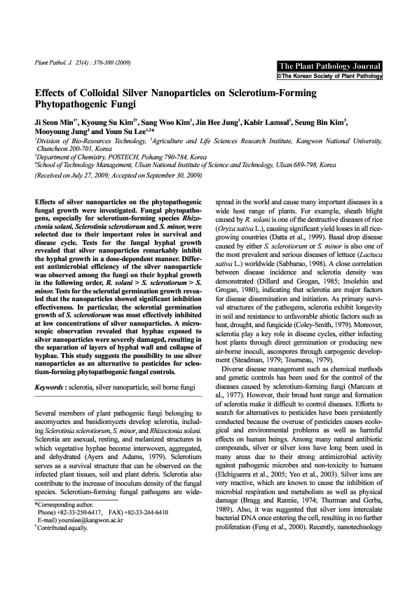 (PDF) Effects of Colloidal Silver Nanoparticles on Sclerotium-Forming ...