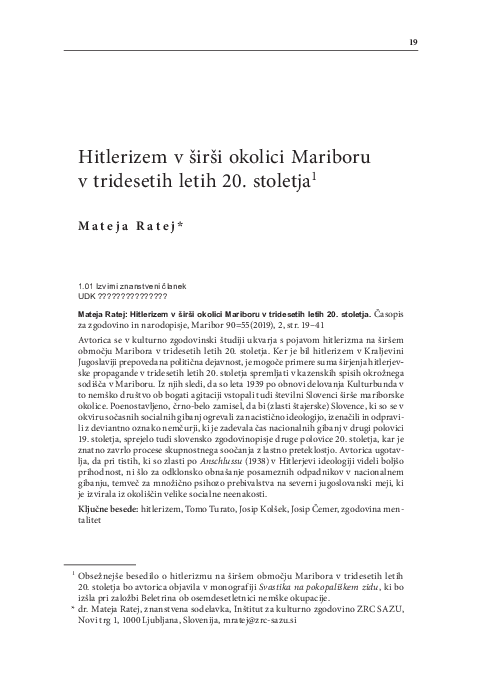 (PDF) Hitlerism in the Wider Maribor Surroundings in the 1930s.