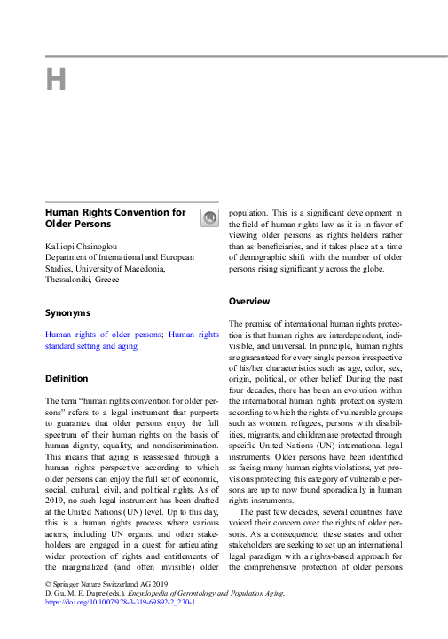 (PDF) Human Rights Convention for Older Persons
