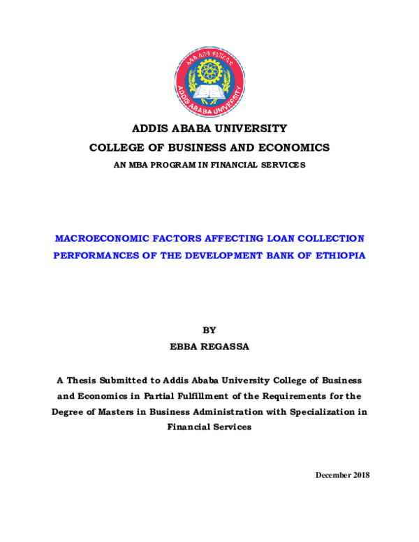 (PDF) Macroeconomic Factors Affecting Loan Collection Performances of ...
