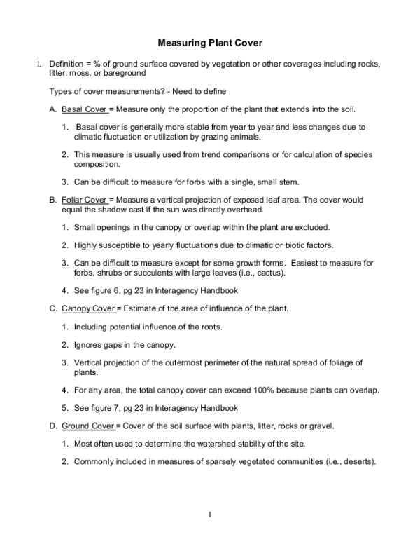 (PDF) Measuring Plant Cover