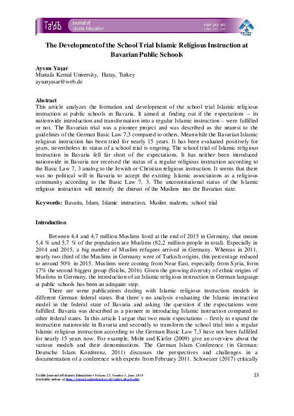 (PDF) Journal of Islamic Education