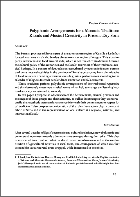 (PDF) Polyphonic Arrangements for a Monodic Tradition : Rituals and ...