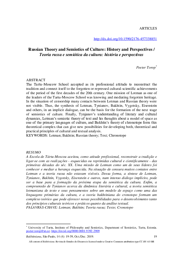(PDF) Semiosphere and/as the research object of semiotics of culture ...