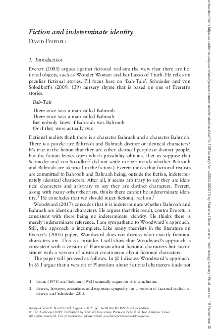 (PDF) Fiction and Indeterminate Identity