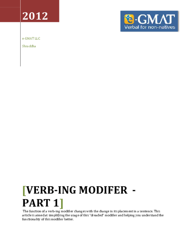 (PDF) VERB-ING MODIFER - [ PART 1