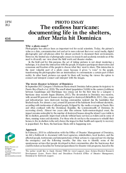 (PDF) PHOTO ESSAY The endless hurricane: documenting life in the ...