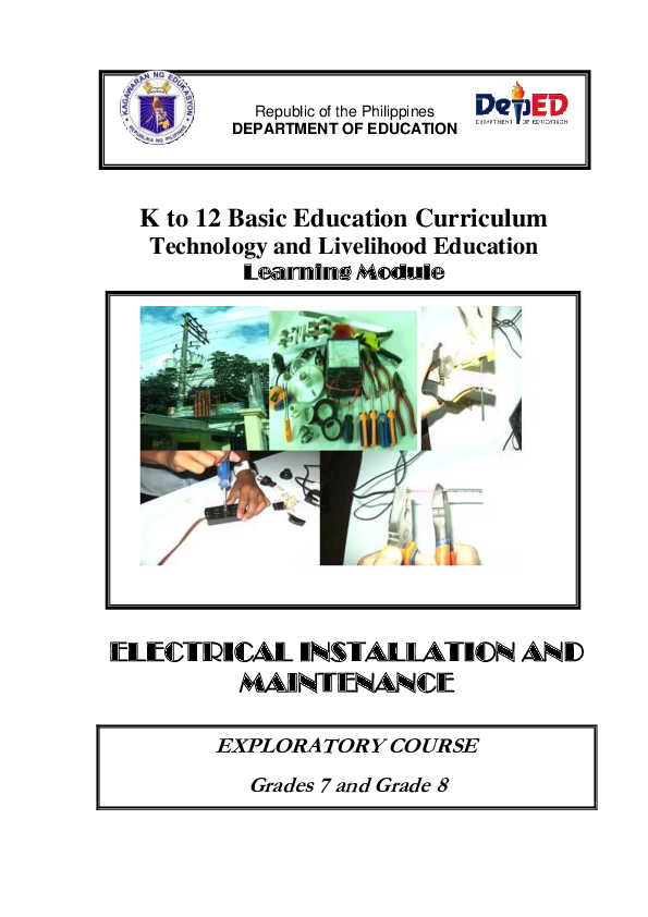 (PDF) K to 12 Basic Education Curriculum Technology and Livelihood Education Learning Module ...