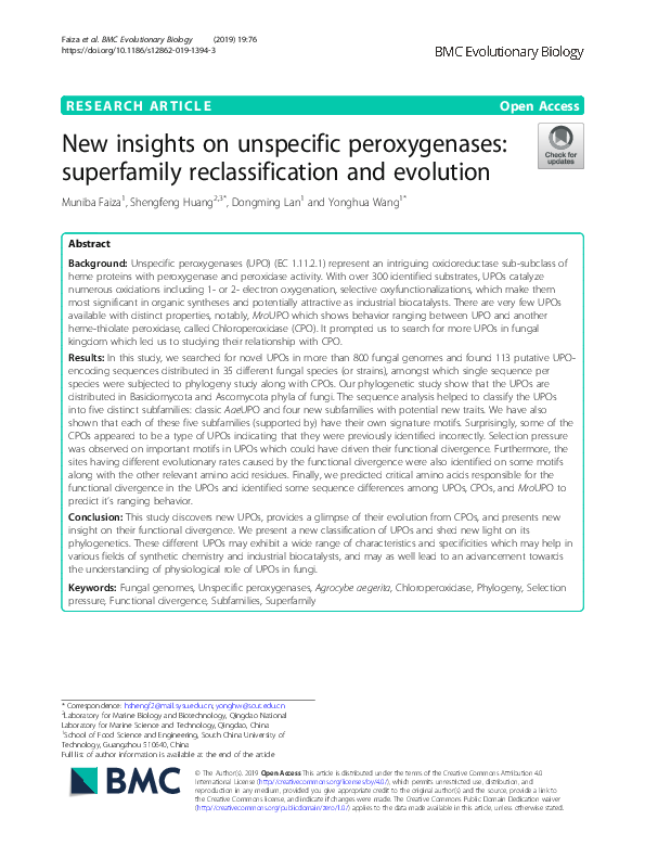(PDF) New insights on unspecific peroxygenases: superfamily ...