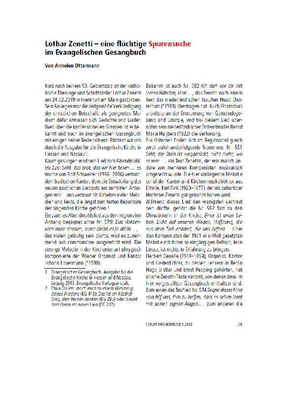 (PDF) Lothar Zenetti - eine flüchtige Spurensuche im Evangelischen ...