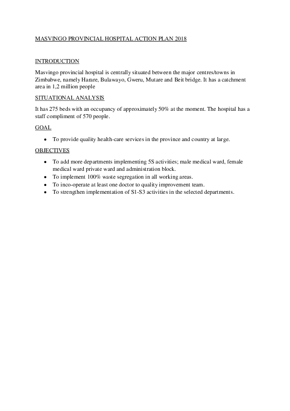 (DOC) Masvingo provincial hospital action plan