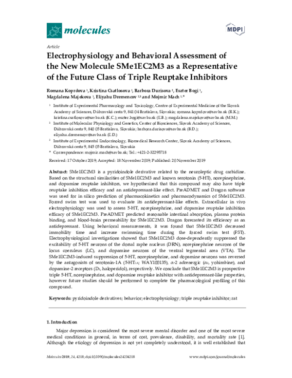 (PDF) Electrophysiology and Behavioral Assessment of the New Molecule ...