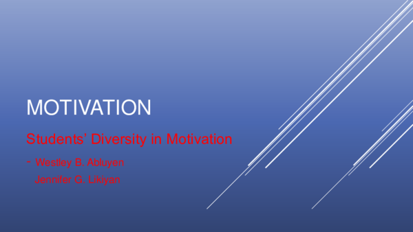 (PPT) Student's Diversity in Motivation
