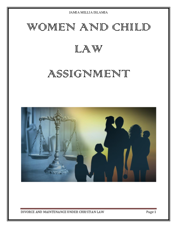 (PDF) Divorce and Maintenance under Christian Law
