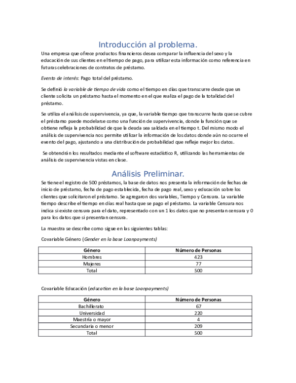 (DOC) ANALISIS DE SUPERVIVENCIA MODELOS PARAMÉTRICOS