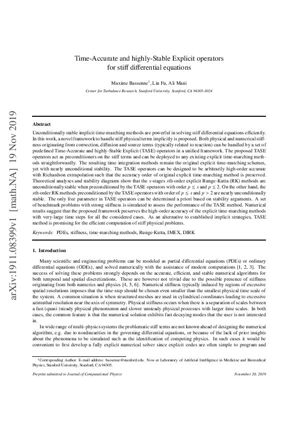 (PDF) Time-Accurate and highly-Stable Explicit operators for stiff differential equations