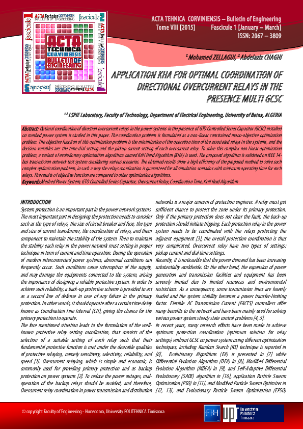 (PDF) Application KHA for Optimal Coordination of Directional ...