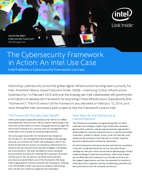 (PDF) SOLUTION BRIEF Cybersecurity Framework Risk Management The ...