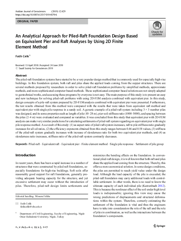 (PDF) An Analytical Approach for Piled-Raft Foundation Design Based on Equivalent Pier and Raft ...