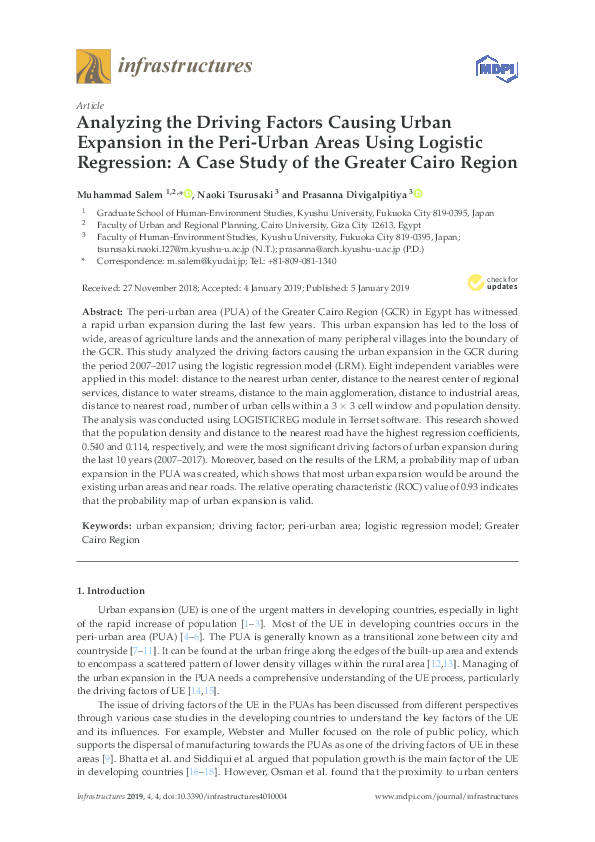 (PDF) Analyzing the Driving Factors Causing Urban Expansion in the Peri-Urban Areas Using ...