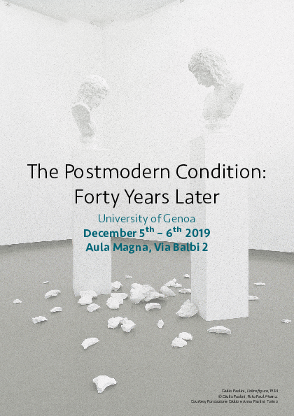 (PDF) The Postmodern Condition fourty years later. Conference program def