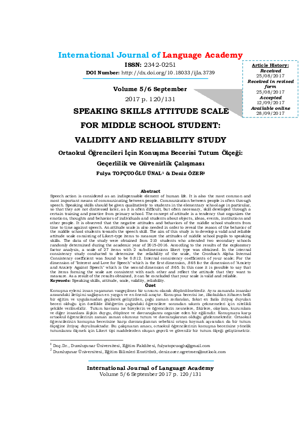 (PDF) International Journal of Language Academy SPEAKING SKILLS ...
