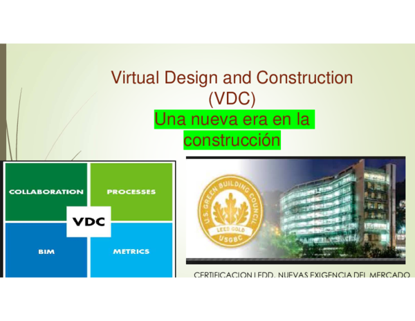 (PDF) Virtual Design and Construction (VDC) Una nueva era en la ...