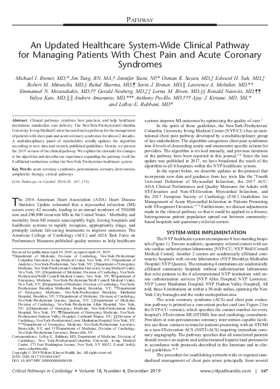 (PDF) An Updated Healthcare System Wide Clinical Pathway for Managing ...
