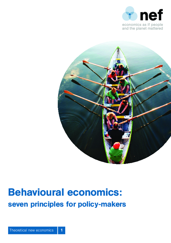 (PDF) Behavioural economics: seven principles for policy-makers