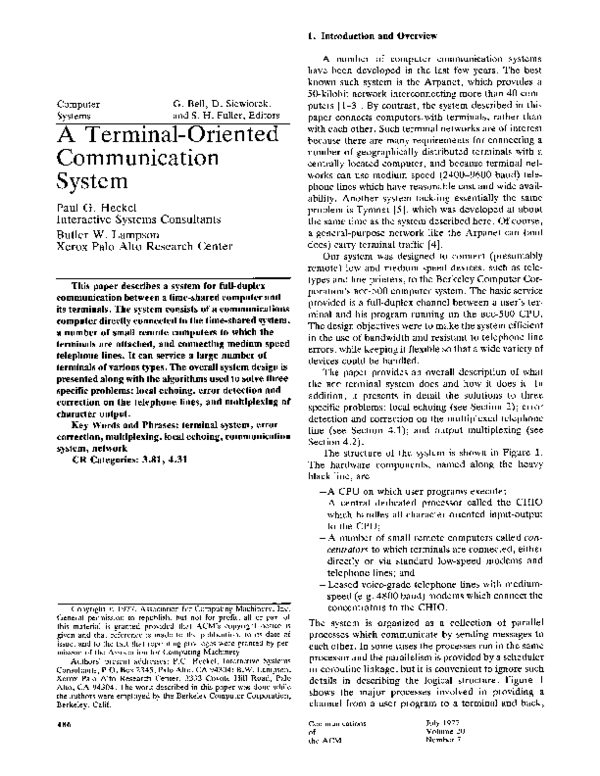 (PDF) A terminal-oriented communication system