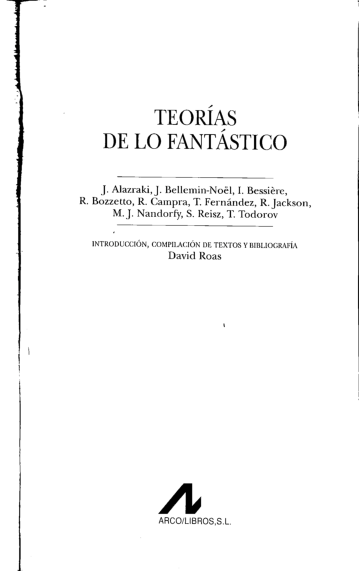 (PDF) TEORÍAS DE LO FANTÁSTICO