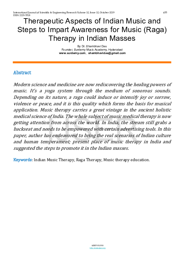 (PDF) Therapeutic Aspects of Indian Music and Steps to Impart Awareness ...