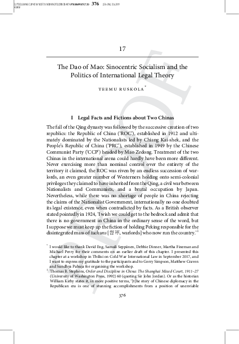 (PDF) The Dao of Mao: Sinocentric Socialism and the Politics of ...