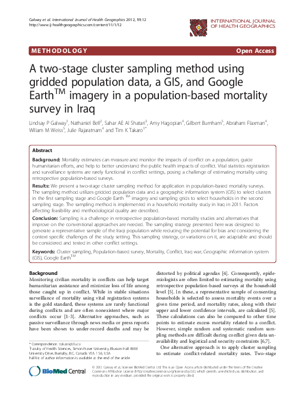 (PDF) A two-stage cluster sampling method using gridded population data ...