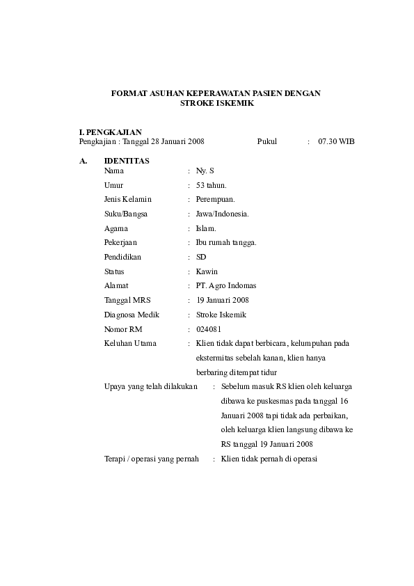 (DOC) Askep Stroke Iskemik