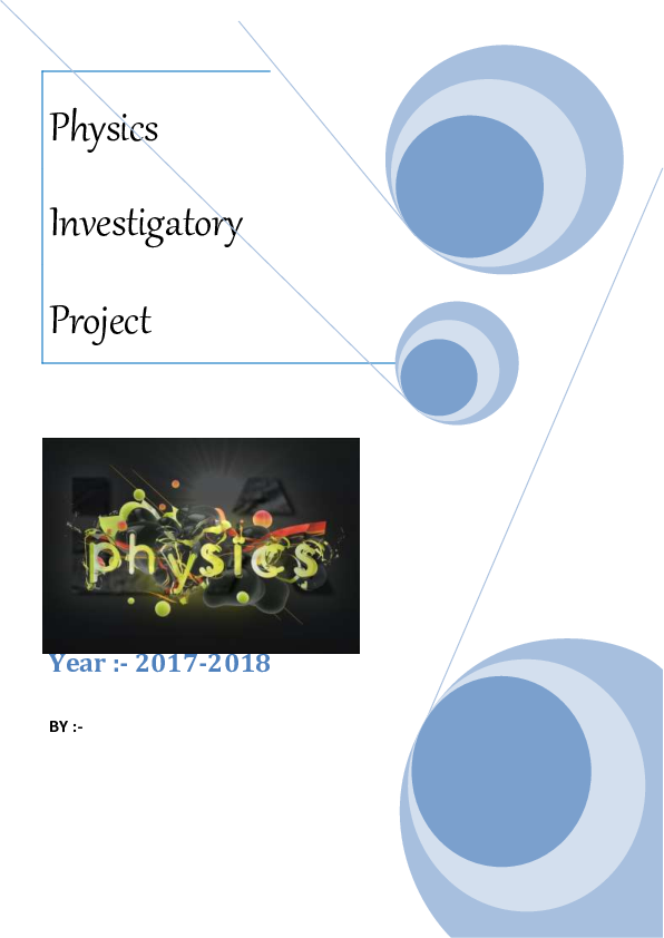 (PDF) Physics Investigatory Project