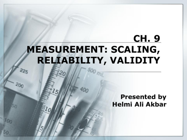 (PPT) M 07 ch9su MEASUREMENT SCALING, RELIABILITY, VALIDITY uma