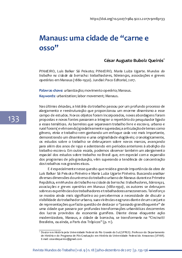 (PDF) Manaus: uma cidade de “carne e osso”